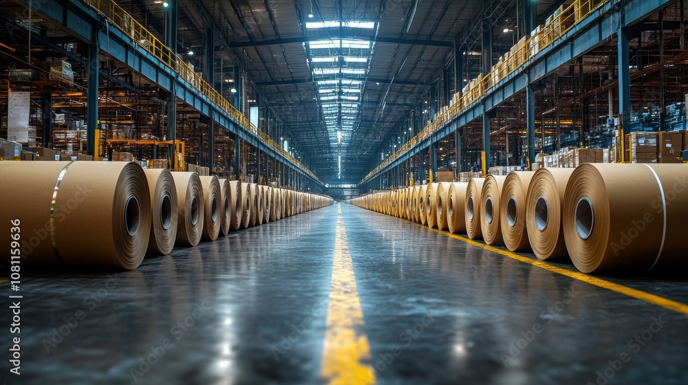 Industrial Paper Rolls Stored in a Warehouse, Potential usecase for ...
