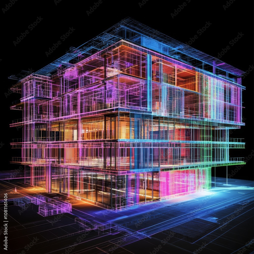 "Modern 8-Story Building Design with Advanced Construction Technologies ...