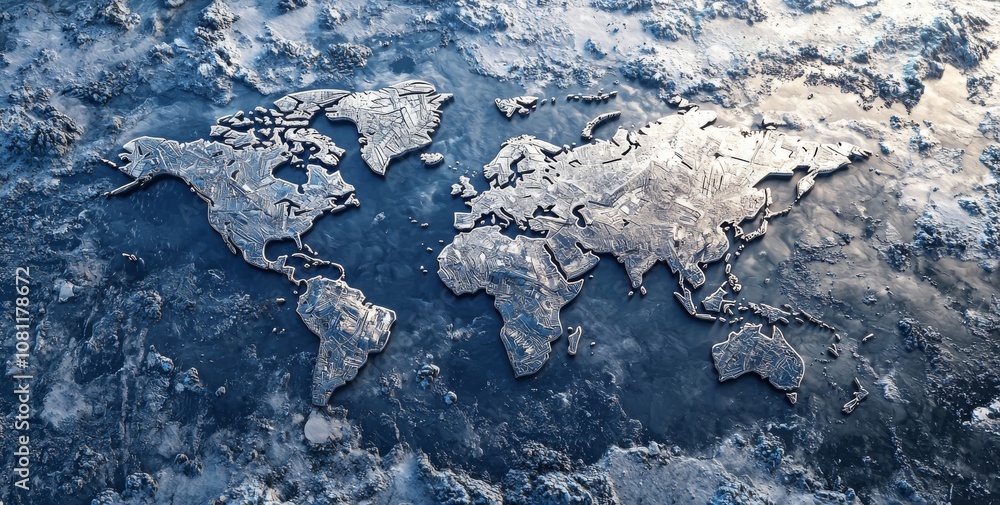 In 8K resolution, Earth relief 3D map with high realistic details Stock ...