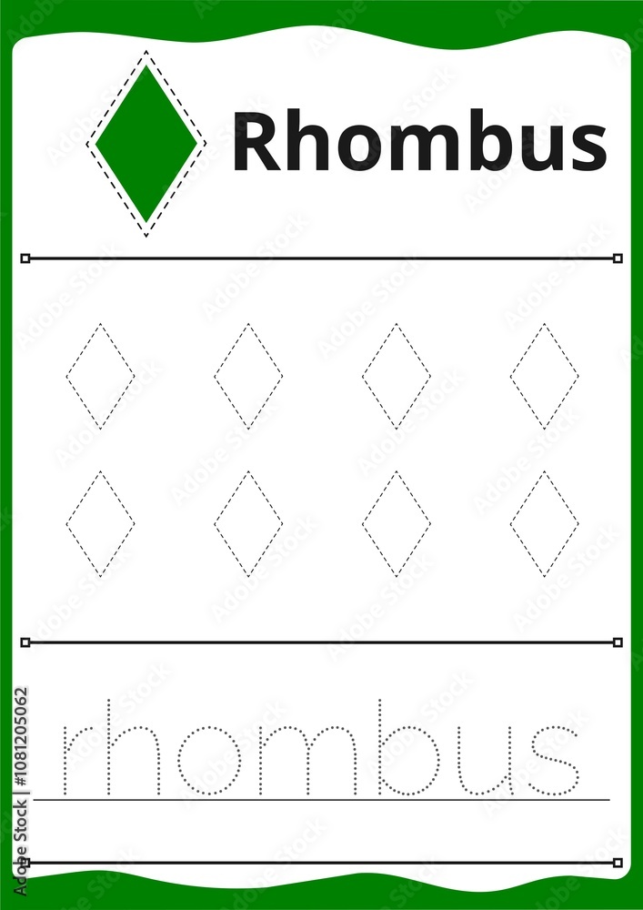 trace the rhombus shape around the contour. learning for children ...
