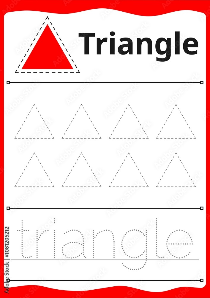 trace the triangle shape around the contour. learning for children ...