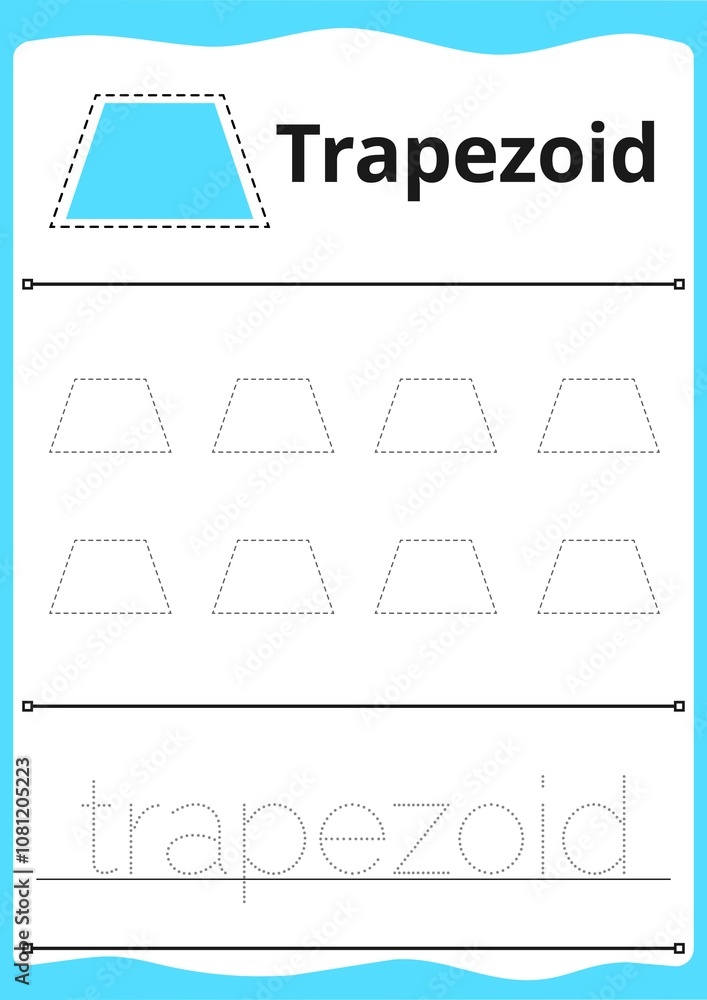 trace the trapezoid shape around the contour. learning for children ...