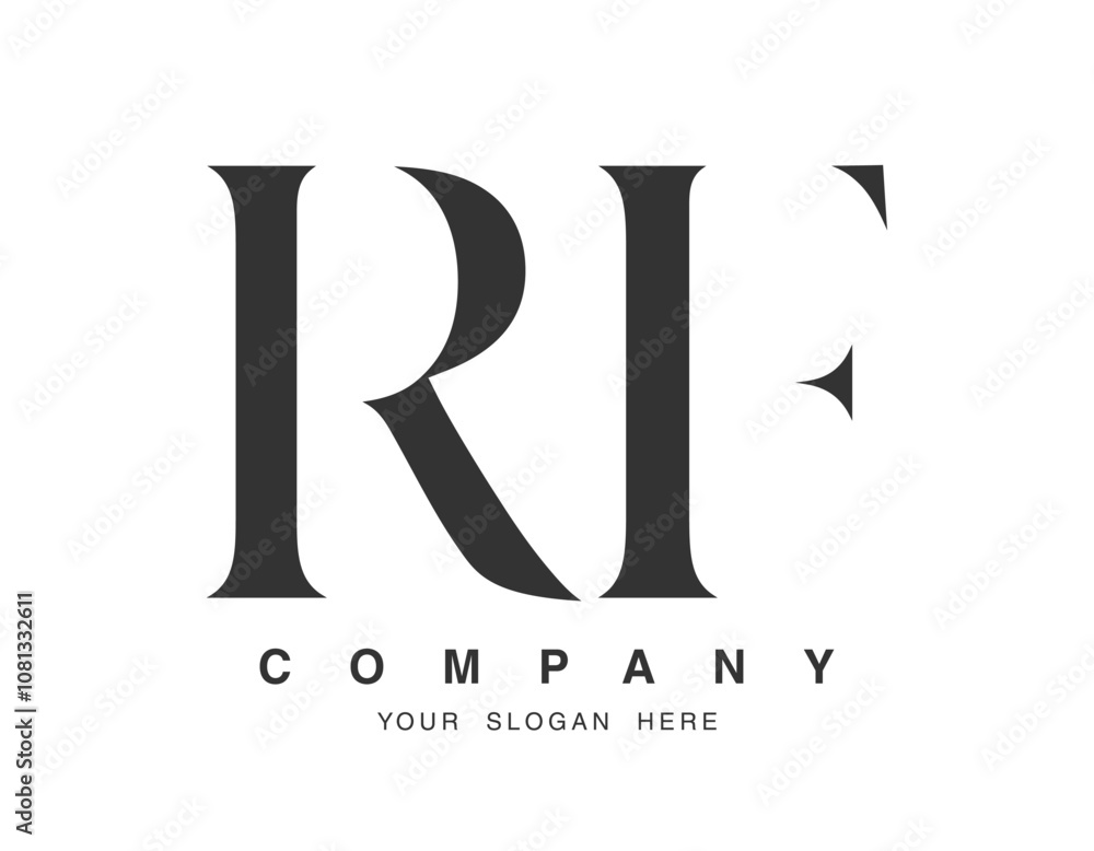 RF logo design. Initial letter r and f serif font style. Creative ...