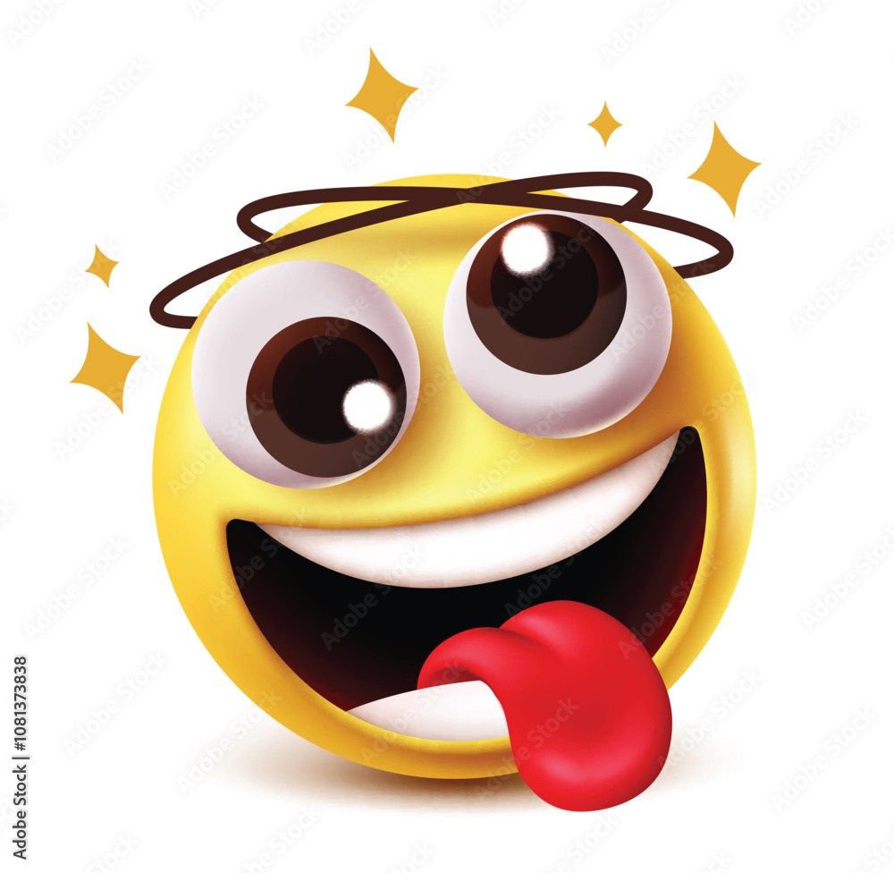 Dizzy emoji vector character. Dizzy clipart design in crazy, funny and ...