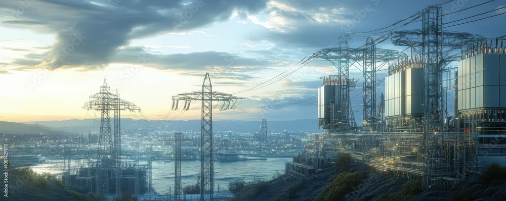 Smart Grids and Sustainable Energy Storage, A futuristic city powered ...