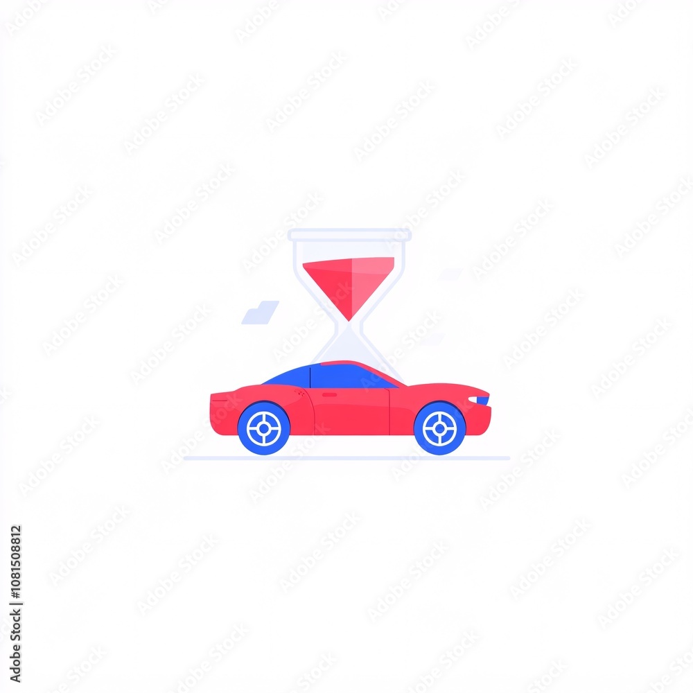 2408_036.A simple vector icon illustration depicting of vintage car ...
