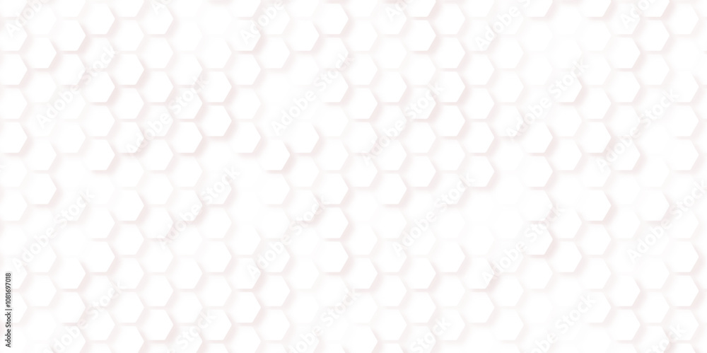 Abstract. Embossed Hexagon , honeycomb white Background ,light and ...