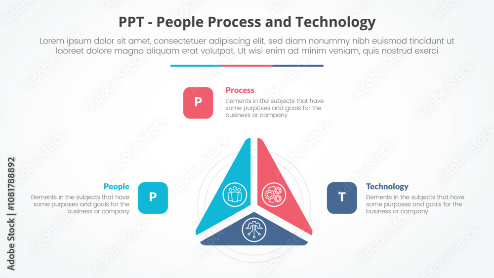 PPT framework infographic concept for slide presentation with triangle cycle circular slice on ...