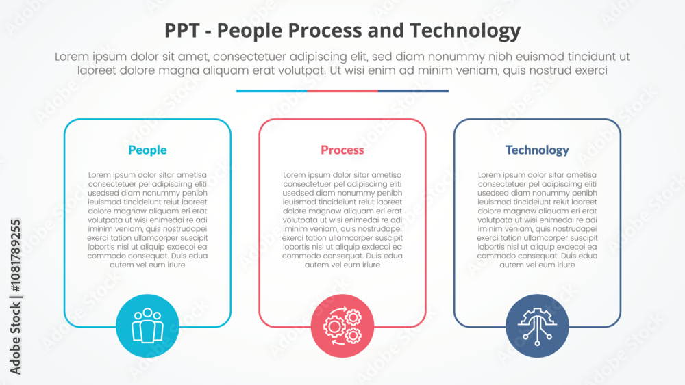 PPT framework infographic concept for slide presentation with big box ...