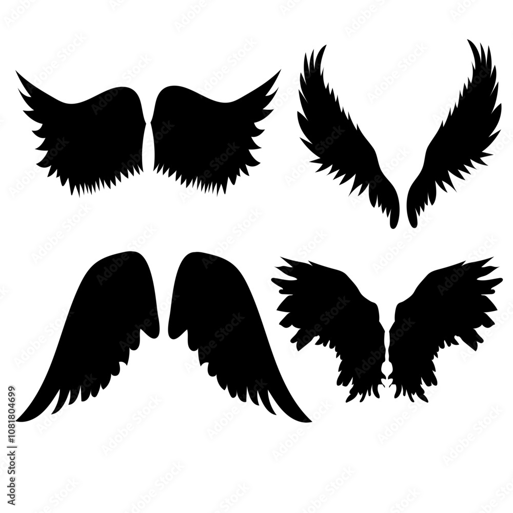 angel wings. the black angel wings look like a real feather. it's a ...