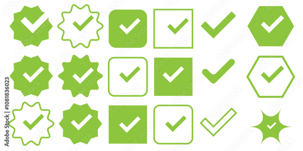 Vector de Stock Checkmark icons. Checkmark vector set. Checked check ...
