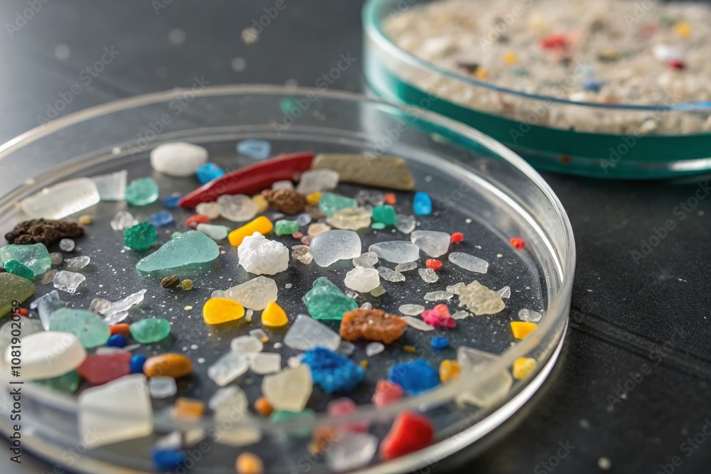 Macro Shot of Microplastics in a Petri Dish: Exploring the Composition ...