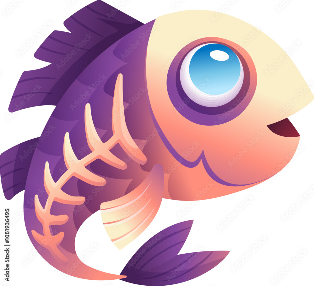 Cute Baby X-Ray Fish, cartoon children sea character. Childish animal ...