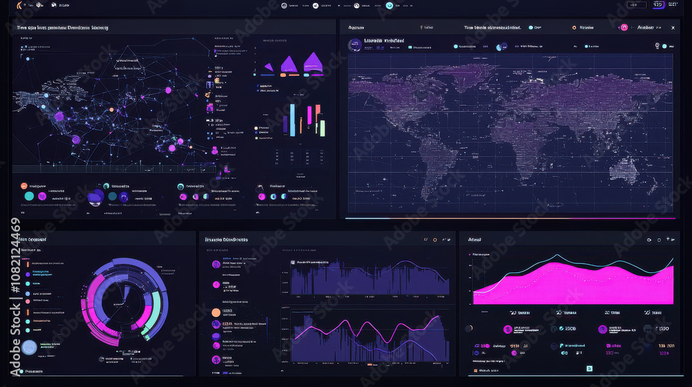 dark themed real time APM dashboard with interactive features displays global data analytics ...