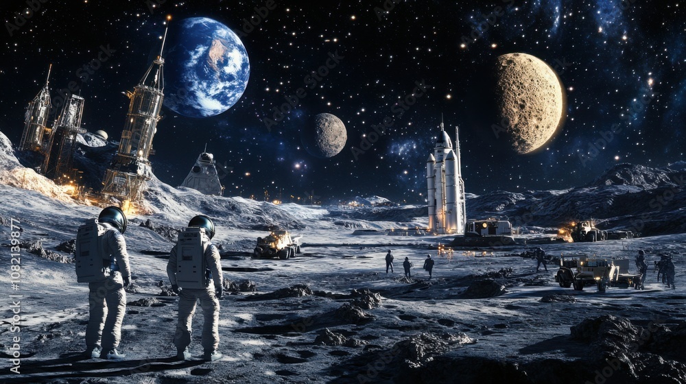 global collaboration in space exploration, humans from diverse nations ...
