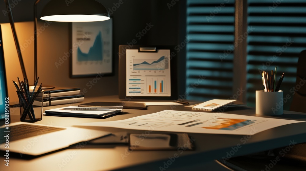 Analyzing business performance metrics in a modern office environment ...