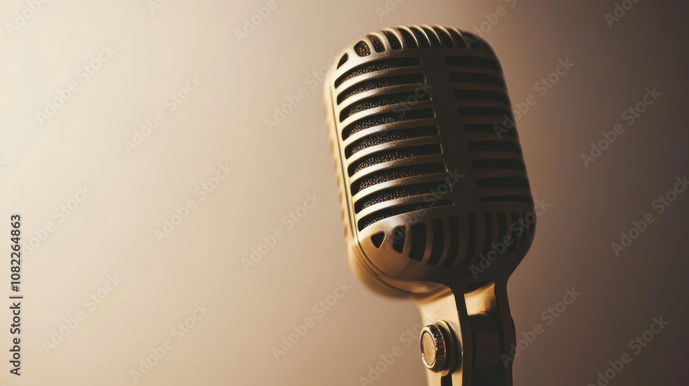 A microphone is shown against a plain white background. The image is ...