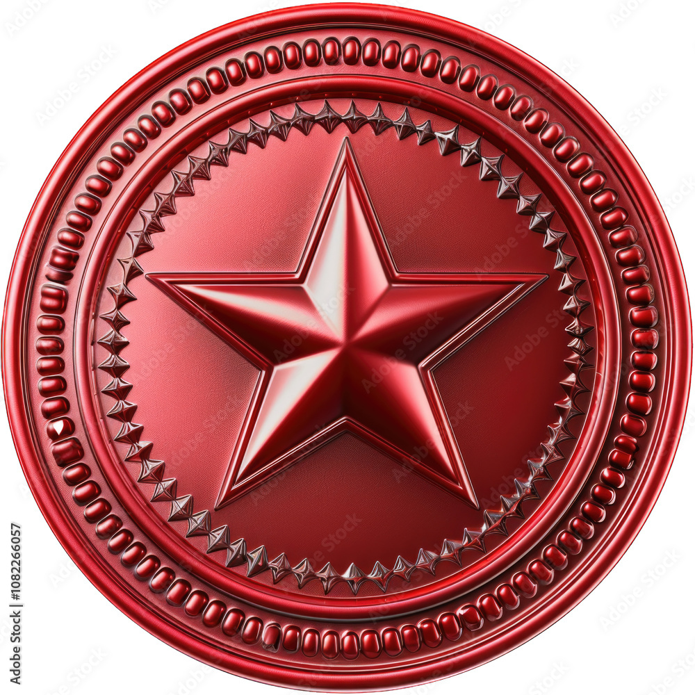 Seal red five pointed star isolated on transparent background png ...