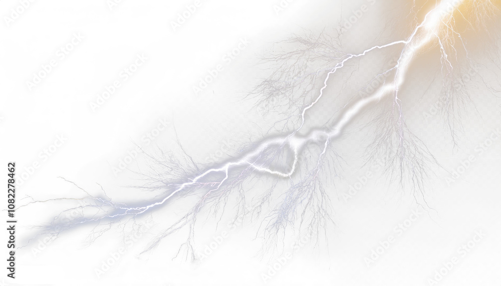 Realistic lightning bolt overlay that is electrifying isolated on ...