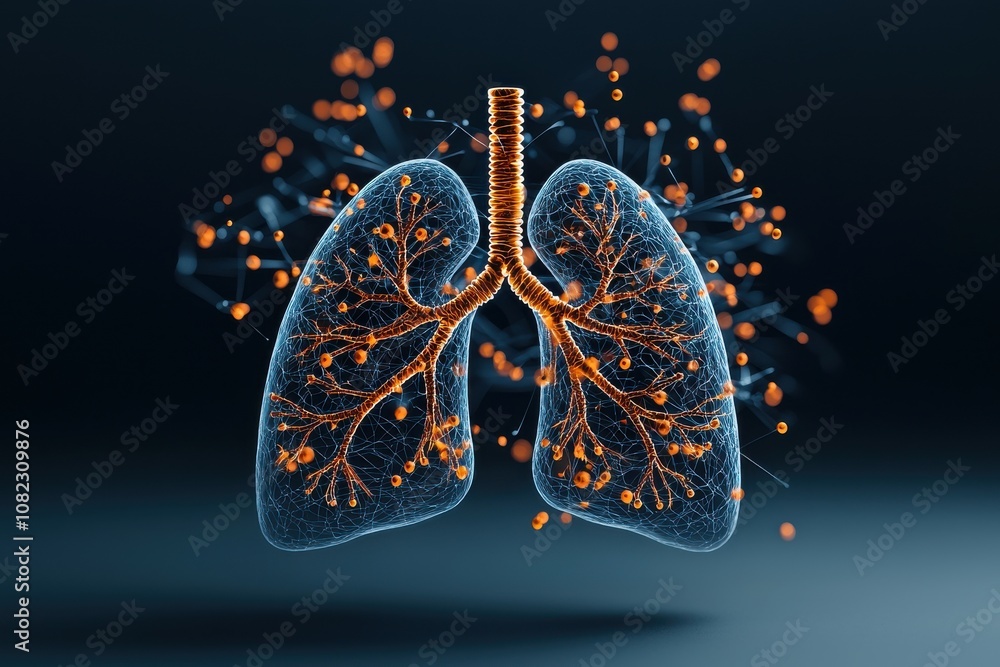 Visualizing airflow dynamics in the respiratory system digital render ...