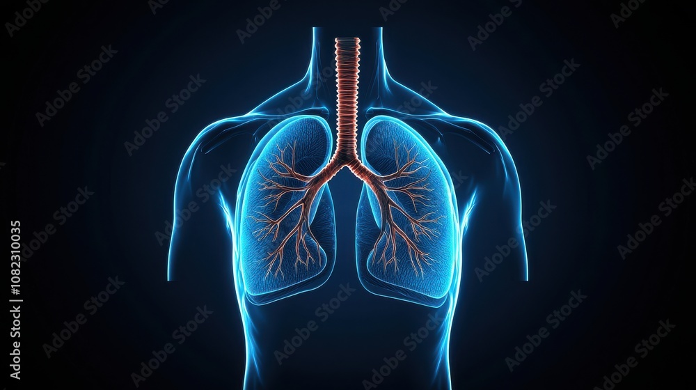 Exploring the human respiratory system anatomical drawing medical ...