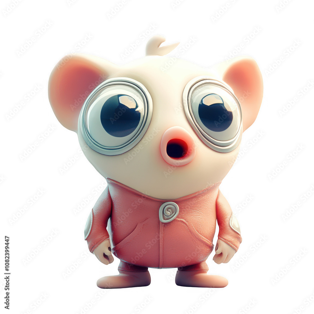 Animated Meme Character with Feathers and Red Jacket in Cartoon Style ...