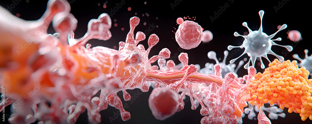 Medical Illustration of Multiple Sclerosis Progression - Detailed CNS ...