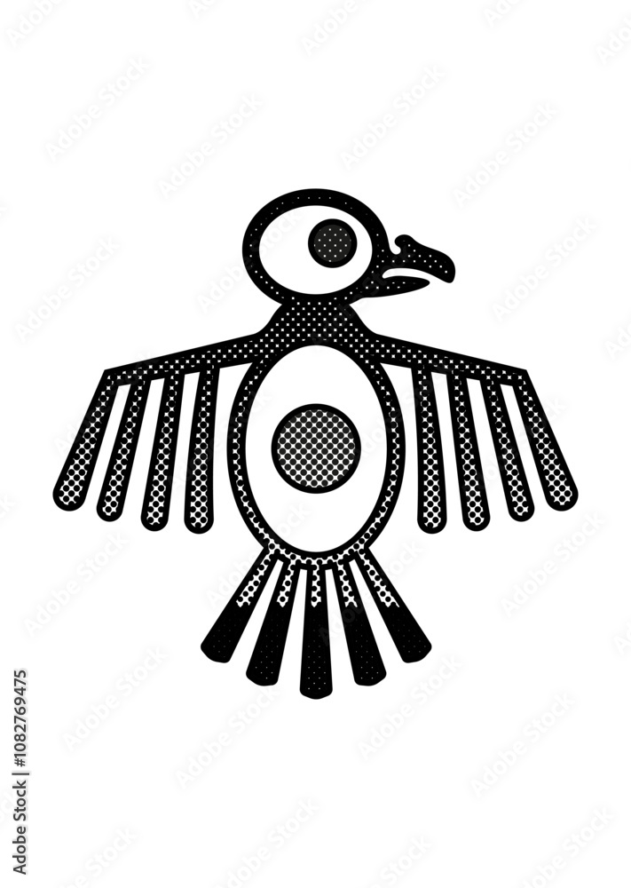 Aztec bird or Mayan and Inca tribal symbol, sacred deity. Ancient ...