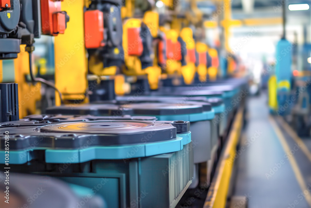 Thermoforming process, where heated plastic sheets are being shaped ...