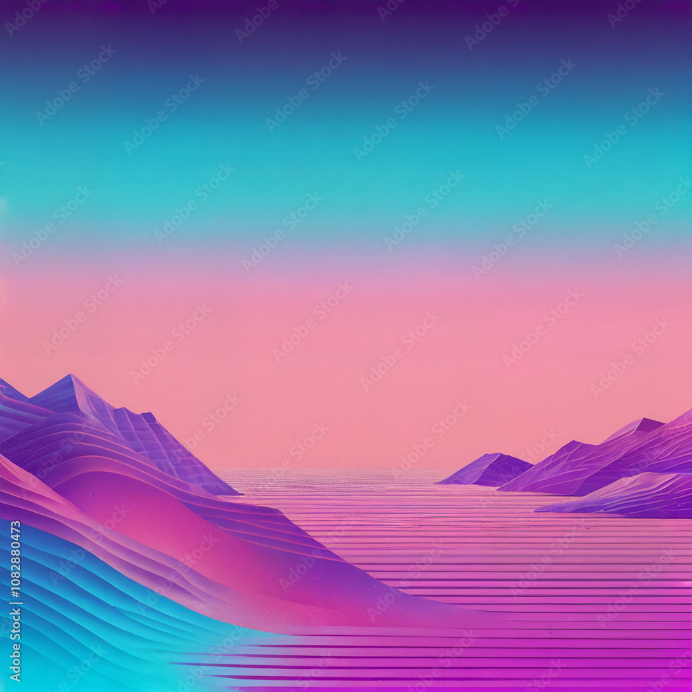 Retrowave, vintage 80s, 90s style synth wave, solar panels on the ...