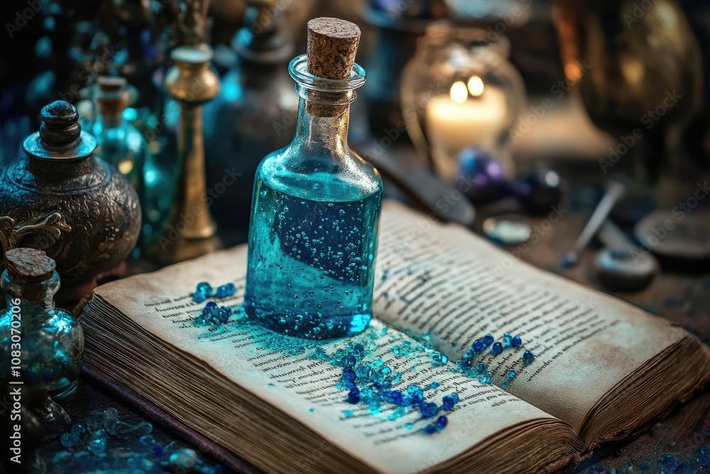 Enchanting elixir formula on a mystical book page showcasing the art of ...