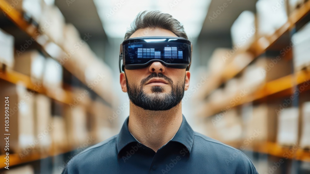 Digital Transformation Supply Chain, A logistics manager using ...