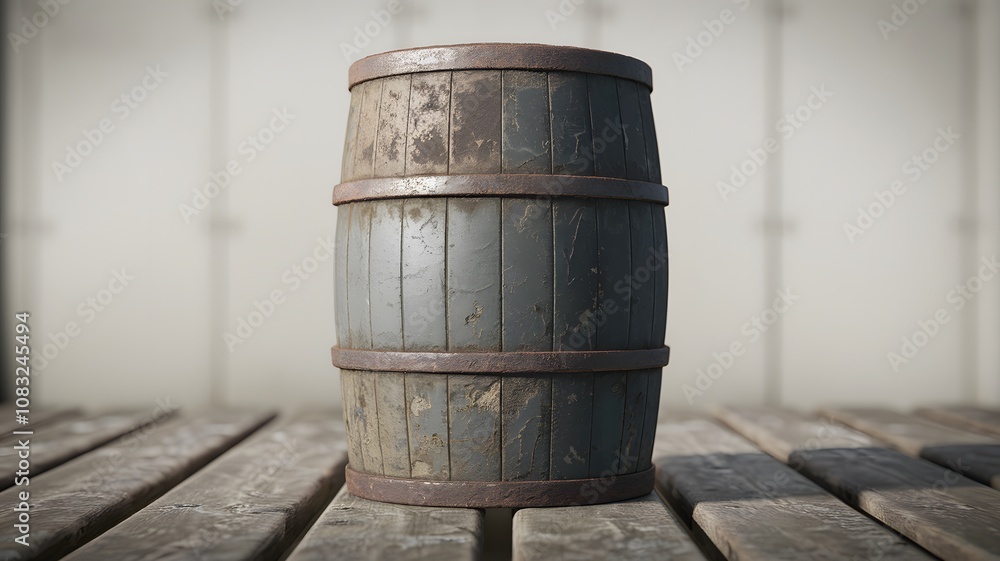 Rustic Wooden Barrel Display 3D Model Studio Environment Realistic ...