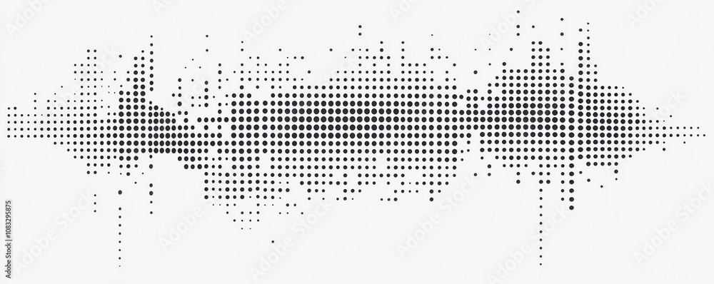 Black and White Vector Graphic of Sound Wave from Audio Visualizer with ...