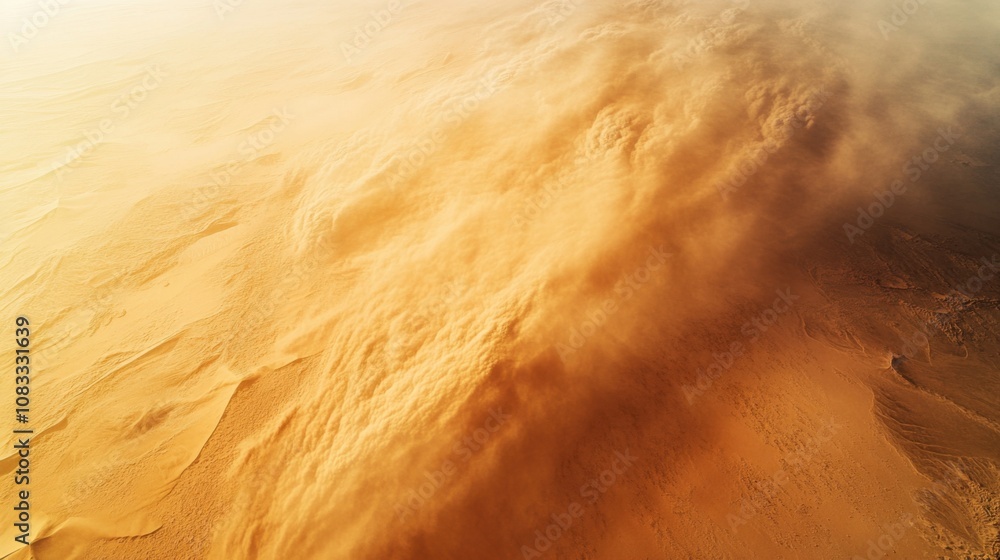 An epic aerial perspective of a massive sandstorm engulfing the Sahara ...