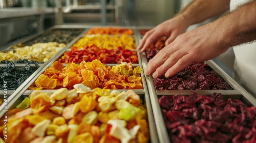 Freeze dried food, packaging process in a clean factory, focusing on ...