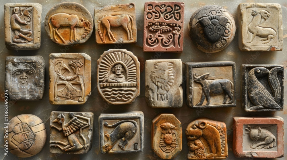 Ancient Seals of the Indus Valley Civilization Stock Illustration ...