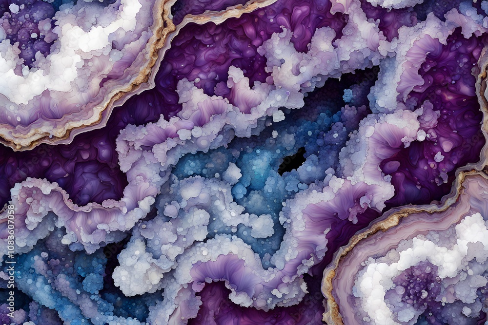 Abstract geode cross section a detailed cross section of a geode with ...