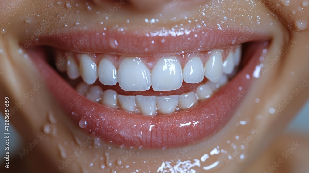 Sensitive teeth and gums care routine, using gentle brushing and ...