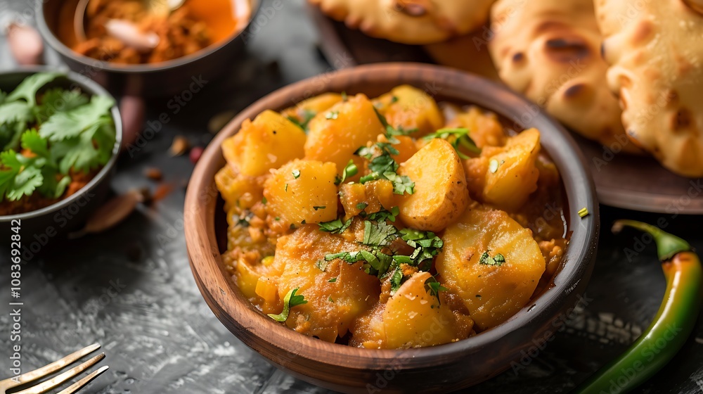 dry potato spicy recipe also known as batata or aloo ki sabji served ...