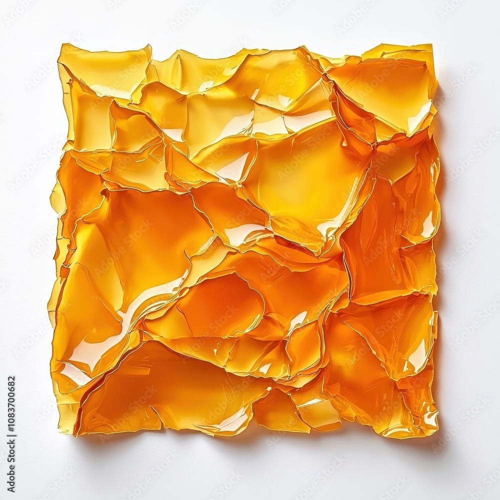 Paper Art representation of caramel, isolate on a white background ...