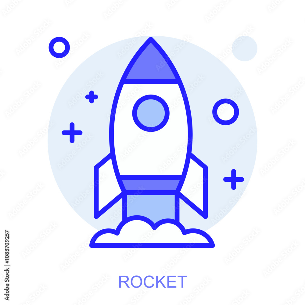 Science icon. Symbol of a Rocket. Isolated vector illustration. Simple ...
