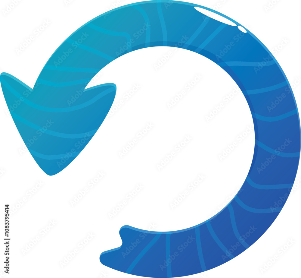 Gradient blue arrow forming a continuous circle, symbolizing recursion ...