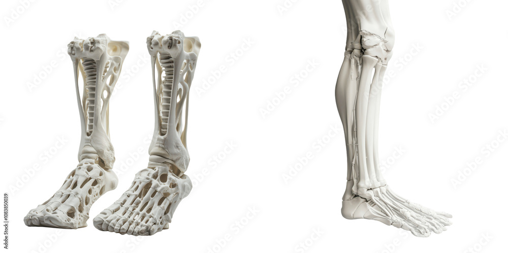 Human Foot and Ankle Anatomy Model Detailed 3D Render of Bones Joints ...