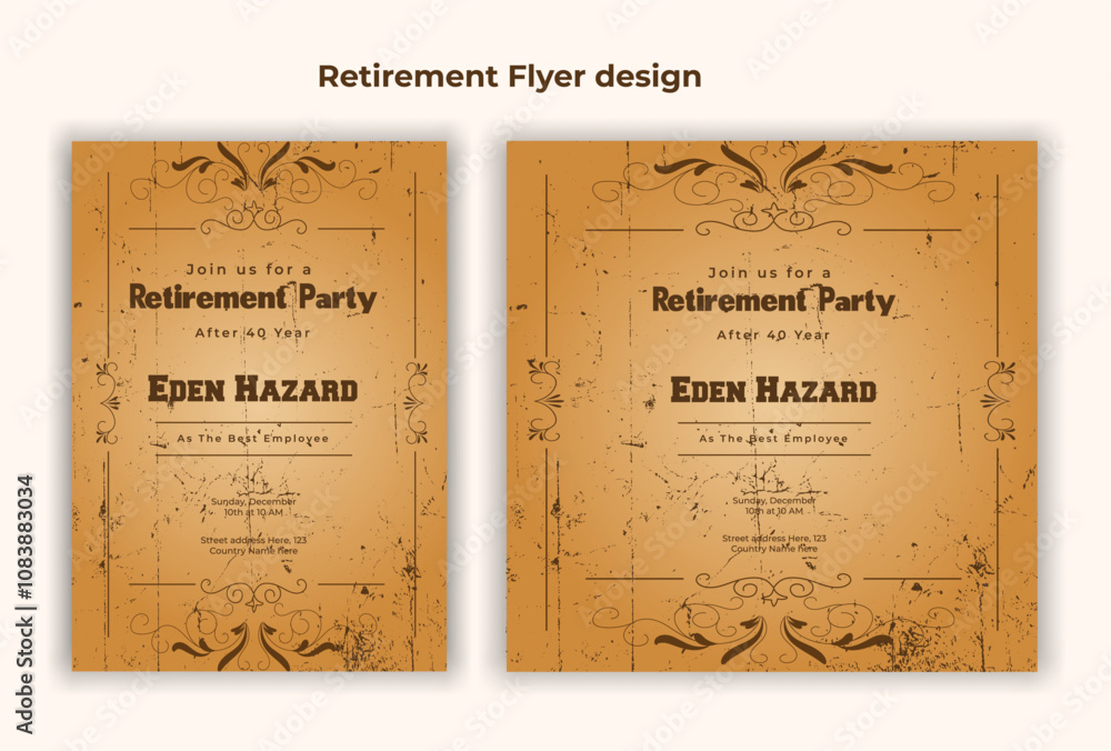 Retirement Party Invitation Layout, square banner, and a4 poster ...