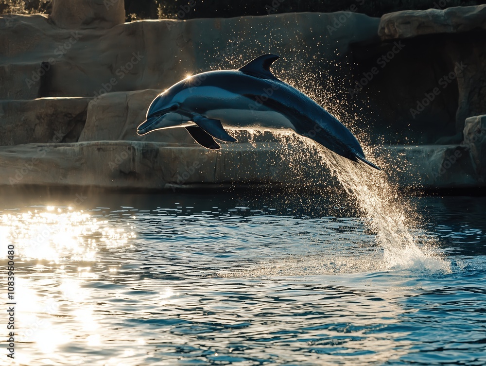 Dolphin leaping marine environment wildlife photography aquatic habitat ...