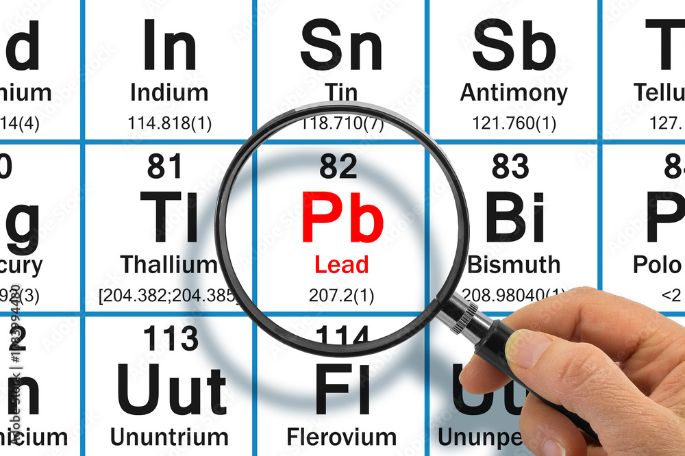 Foto de Stock LEAD PB CHEMICAL ELEMENT WITH THE MENDELEEV PERIODIC ...