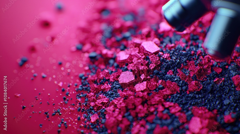 Microscopic analysis of colorful crystals laboratory scientific imagery ...