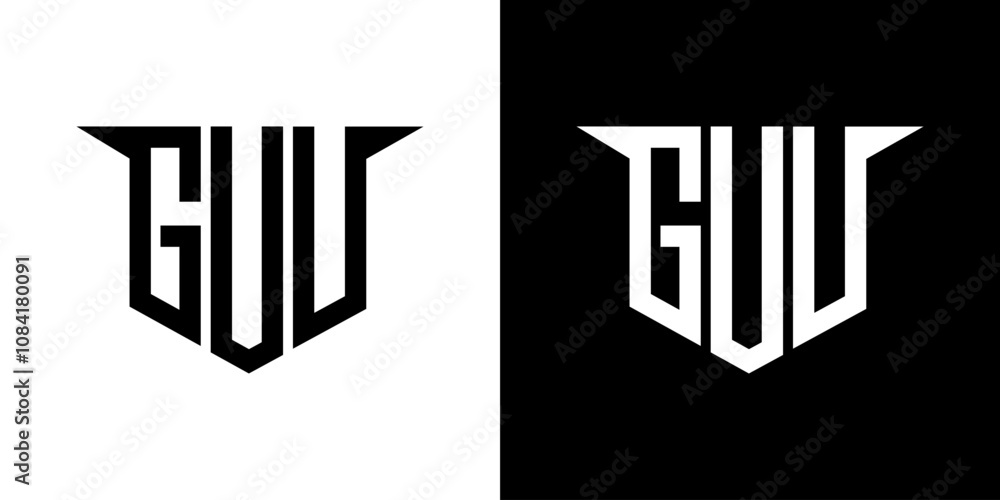 GUU letter logo design with white background in illustrator, vector ...