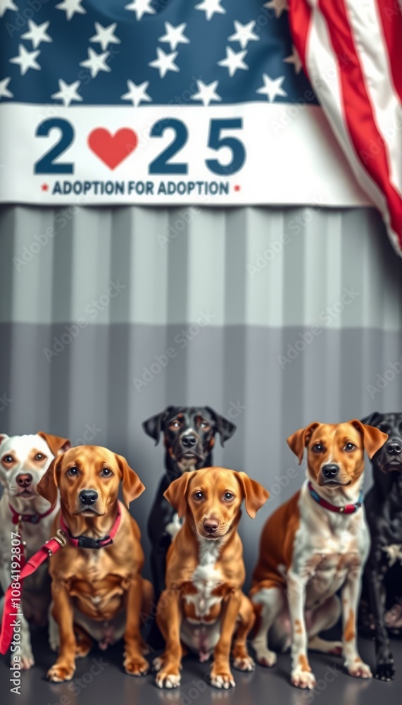 banner waiting adoption 2025 flag dog shelter American dogs under ...